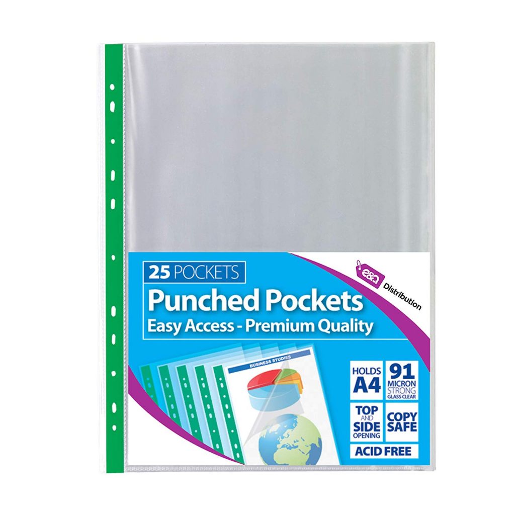 Tiger A4 Easy access 25 Punched Pockets Premium Sleeves 90 Micron - E&A ...