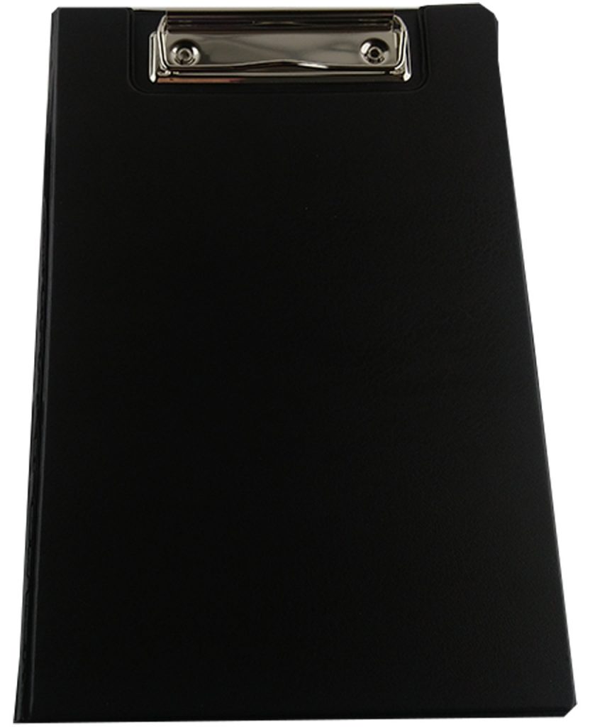 A5 PVC Black Fold Over Foolscap Clipboard - E&A Distribution
