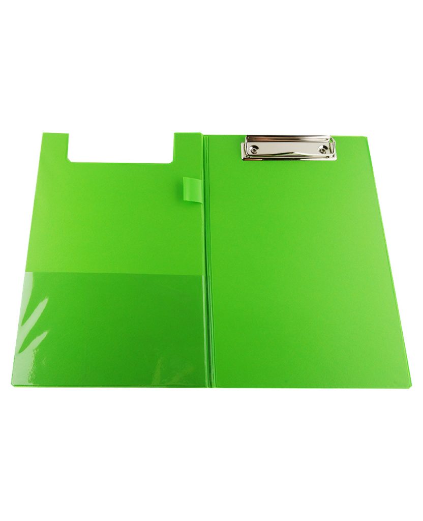 A5 PVC Green Fold Over Foolscap Clipboard - E&A Distribution