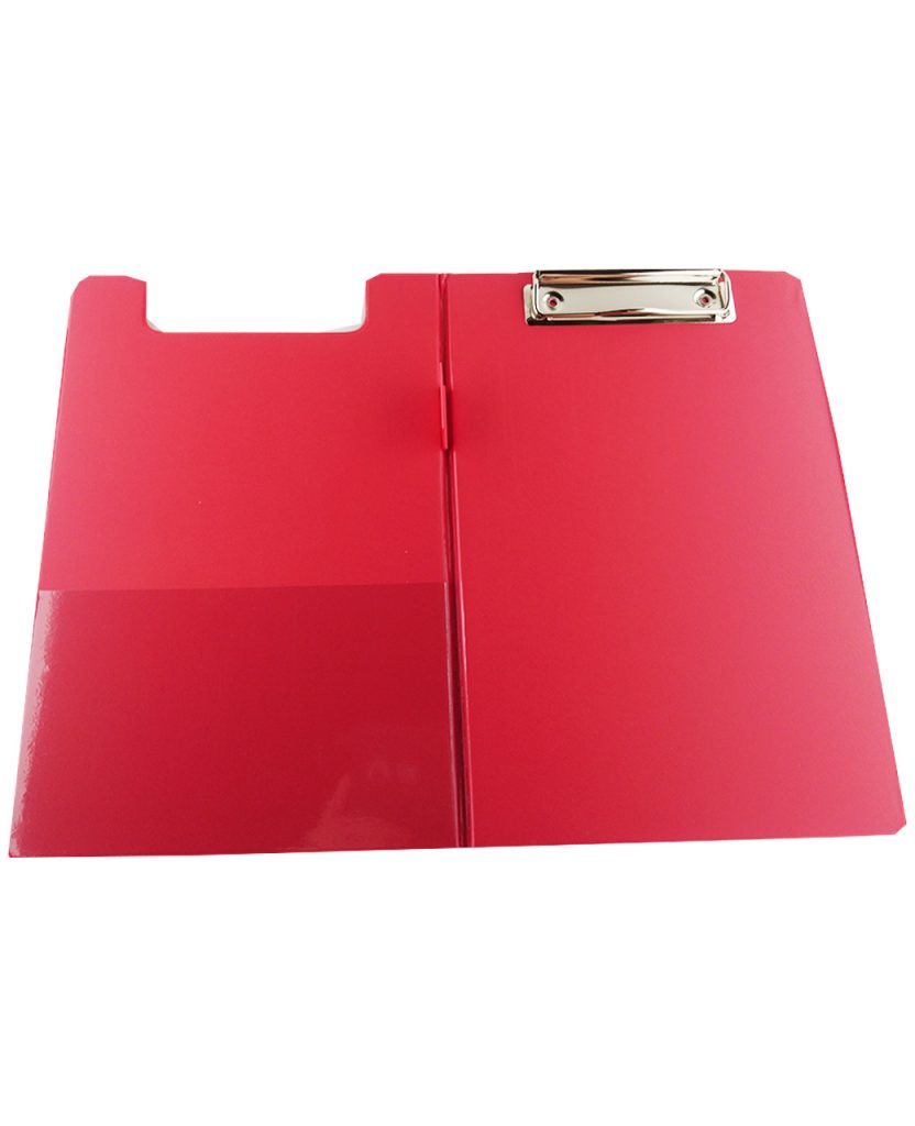 A5 PVC Red Fold Over Foolscap Clipboard - E&A Distribution