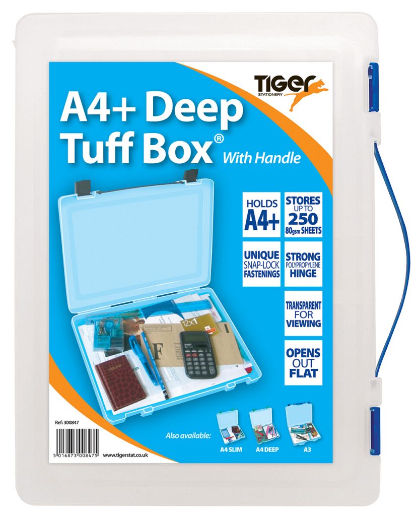 A4+ deep clear tuff box multi purpose with carry handle (red, green ...