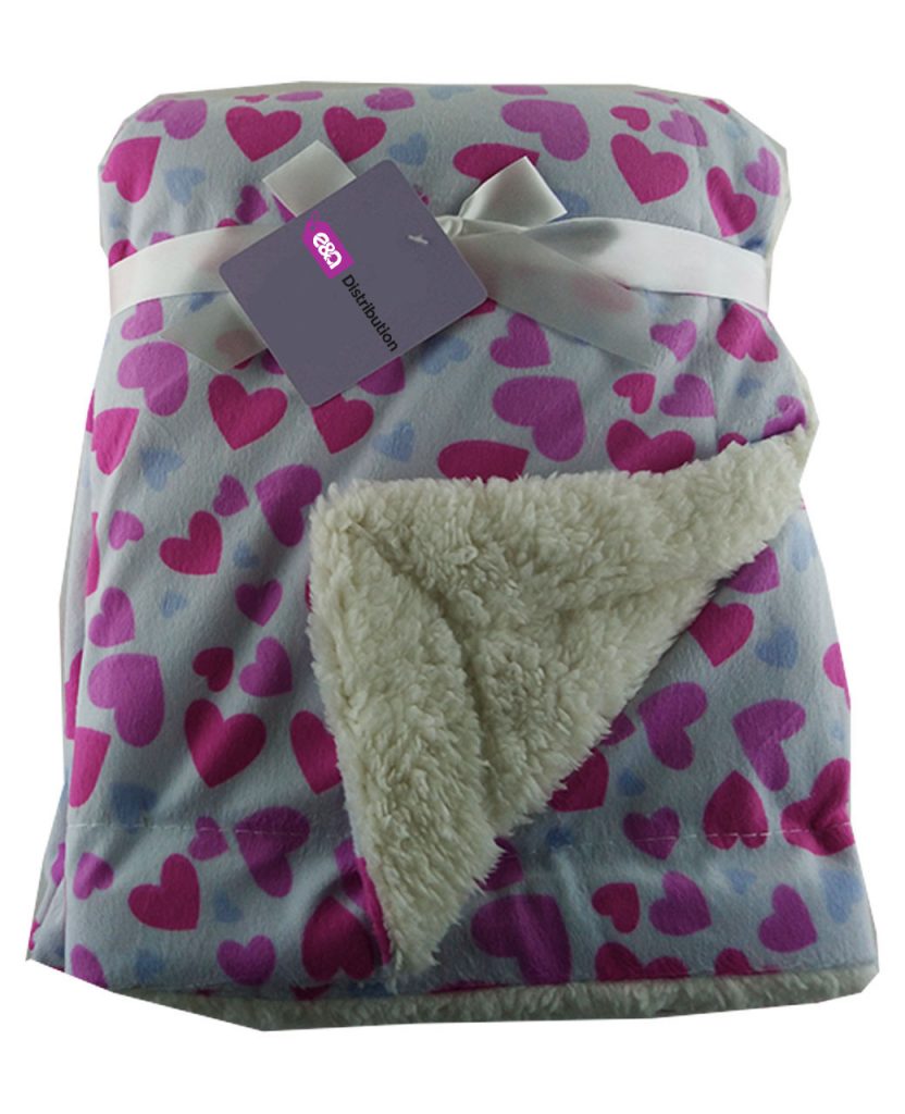 Luxury Soft Three Layered Blanket Pink and Purple stars Design - E&A ...