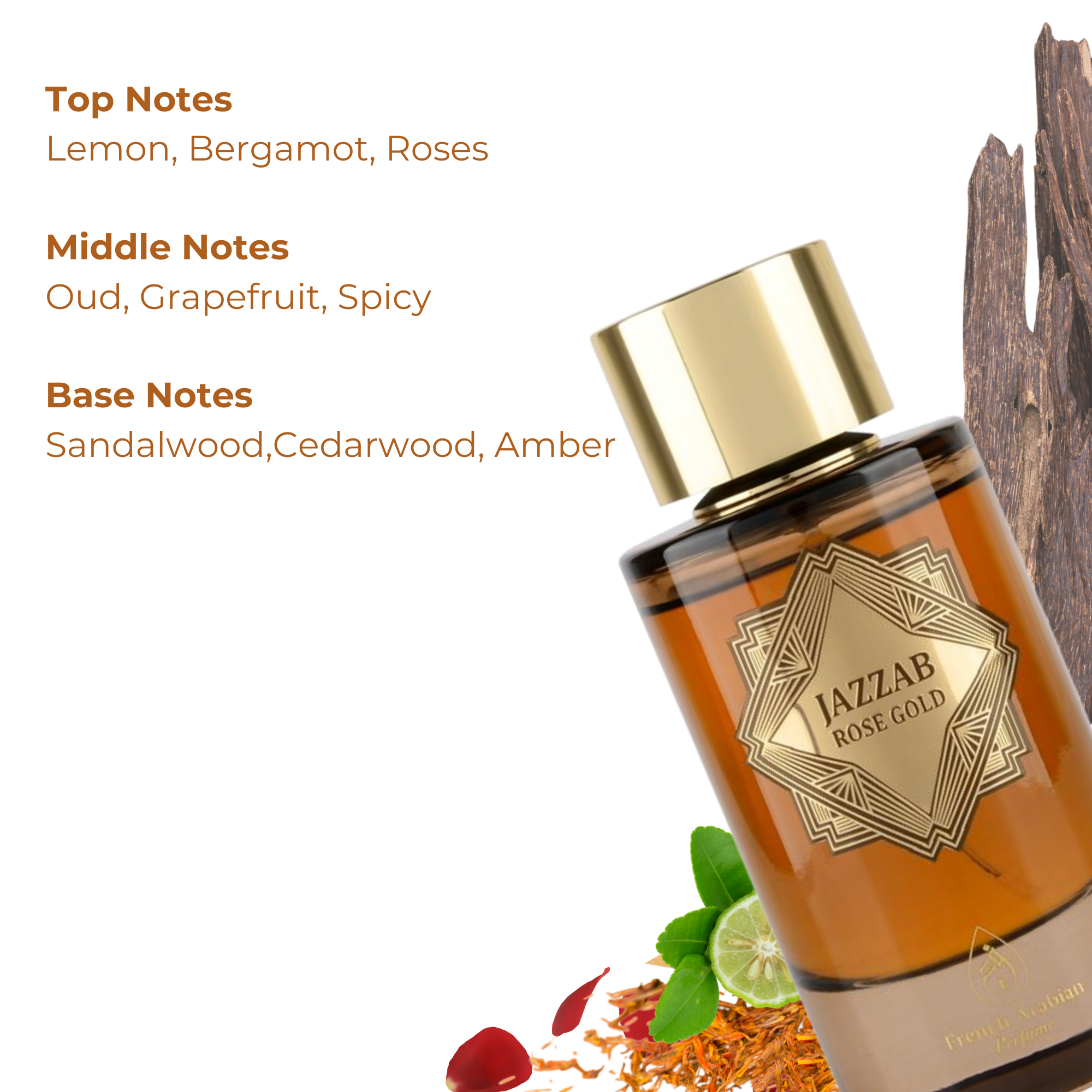 Jazzab Rose Gold 100ml Eau de parfum by French Arabian perfume - E&A ...